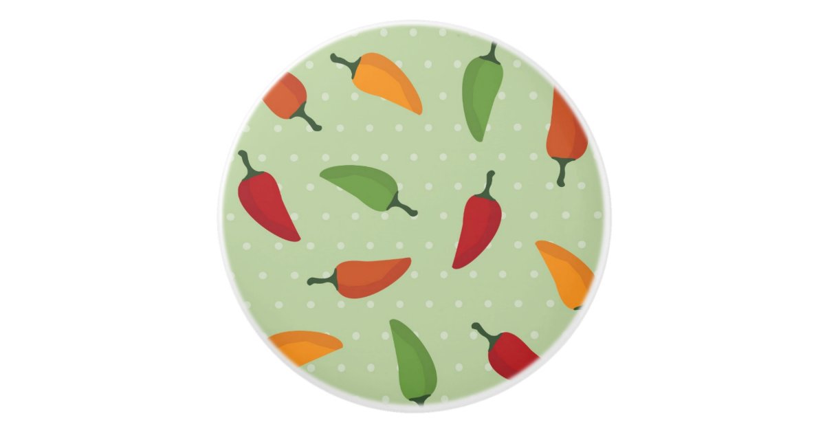Chilli pepper pattern ceramic knob | Zazzle
