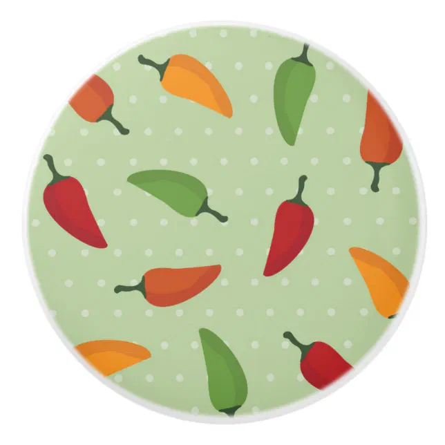 Chilli pepper pattern ceramic knob | Zazzle