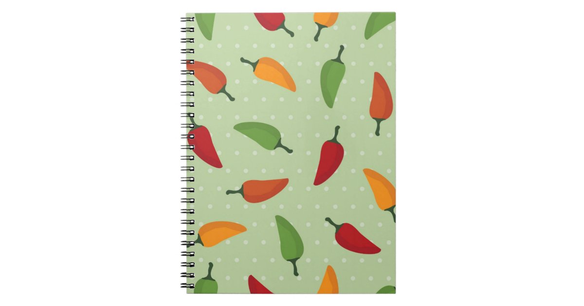 Chilli pepper pattern notebook | Zazzle