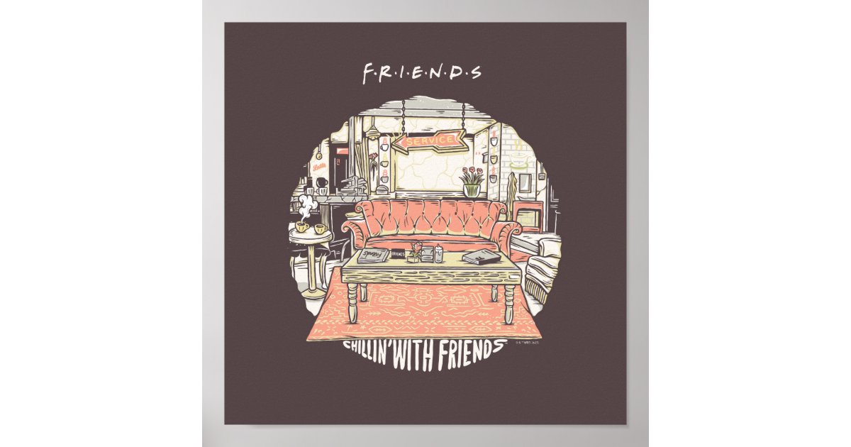 Chillin' with FRIENDS™ Cartoon Poster | Zazzle