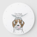 Chilling Beagle with Bubblegum Cute Funny Dog Large Clock | Zazzle