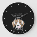 Chilling Dog with Bubblegum Cute Funny Beagle Large Clock | Zazzle
