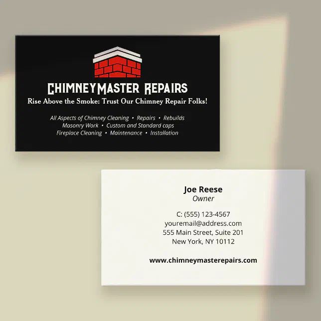 Chimney Cleaning and Repair Business Card | Zazzle