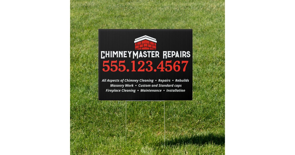 Chimney Cleaning and Repair Sign | Zazzle