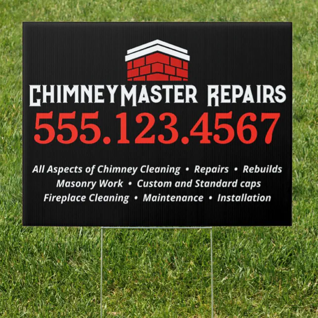 Chimney Cleaning and Repair Sign | Zazzle