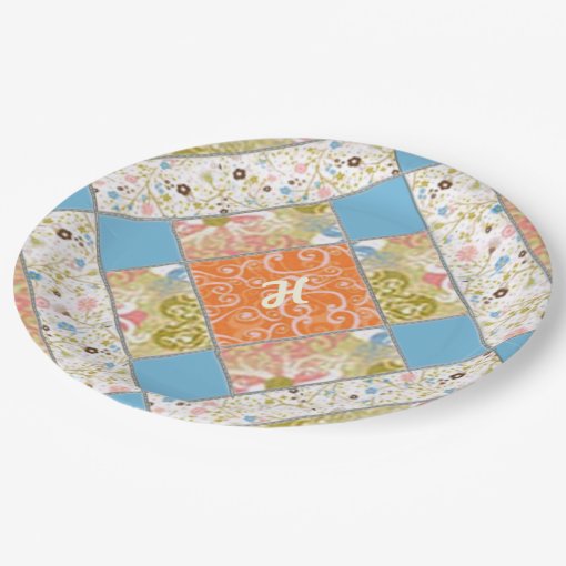 Chimney Quilt Block Pattern Paper Plate | Zazzle