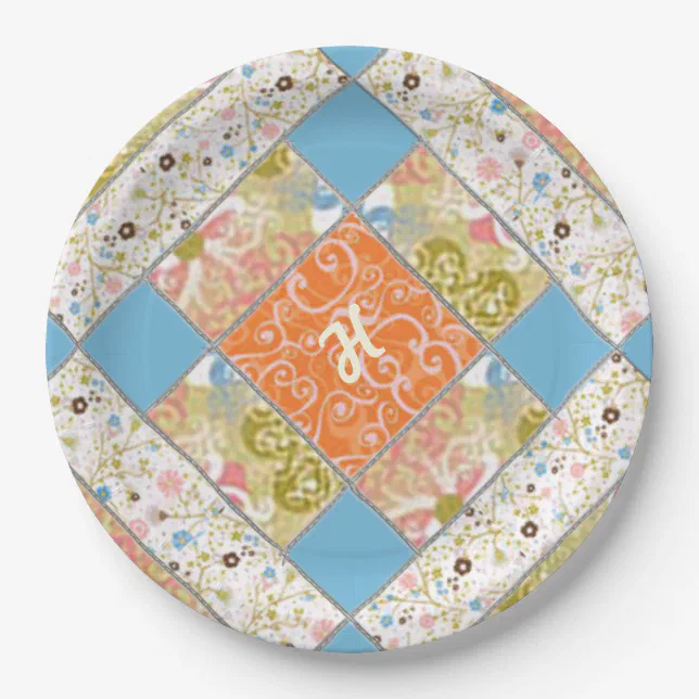 Chimney Quilt Block Pattern Paper Plate | Zazzle