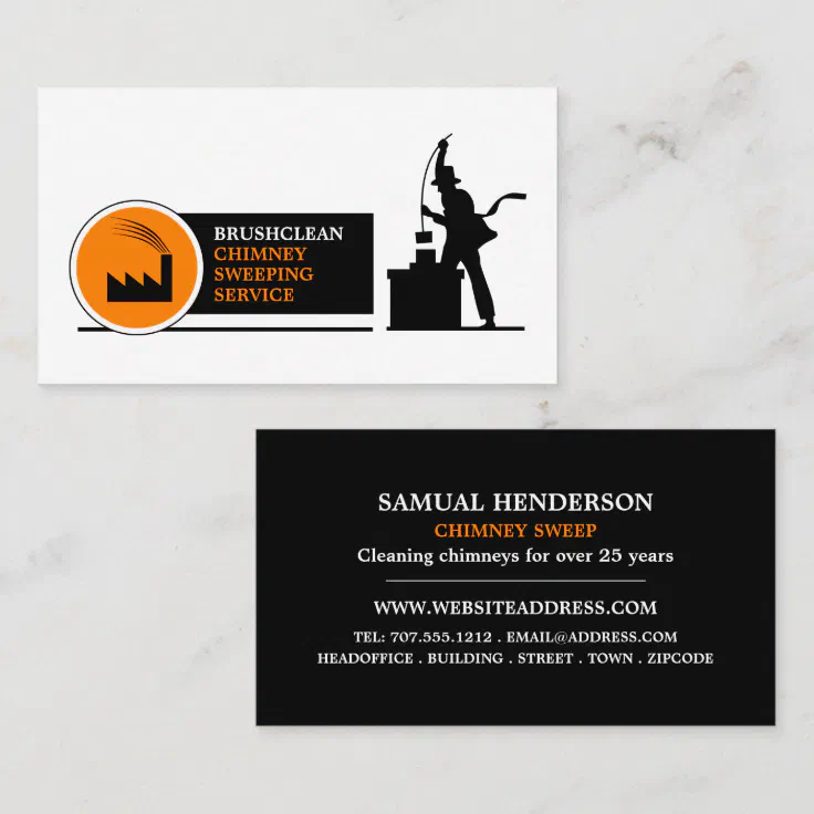 Chimney Sweep Logo Design, Chimney Sweep Business Card | Zazzle