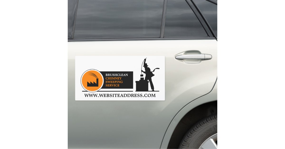 Chimney Sweep Logo Design Chimney Sweeping Service Car Magnet | Zazzle