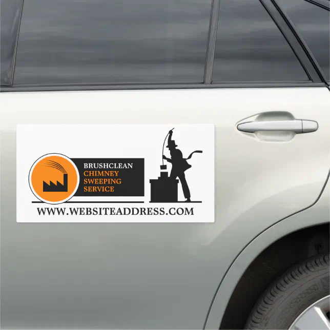 Chimney Sweep Logo Design Chimney Sweeping Service Car Magnet | Zazzle