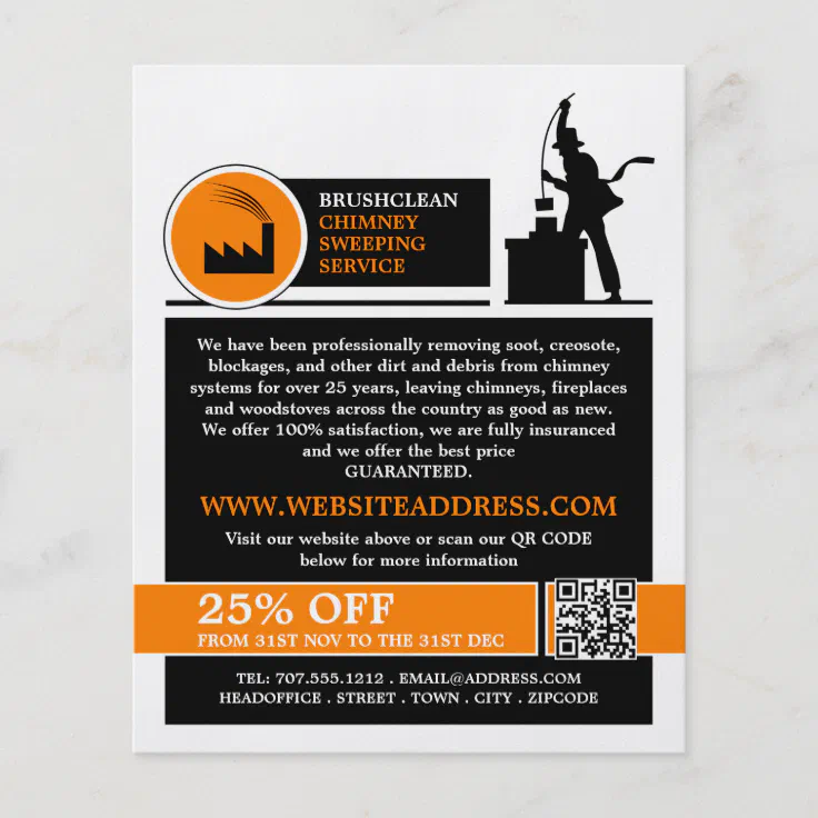 Chimney Sweep Logo Design Chimney Sweeping Service Flyer | Zazzle