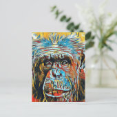Chimp Chimpanzee Pop Art Digital Photograph Postcard | Zazzle