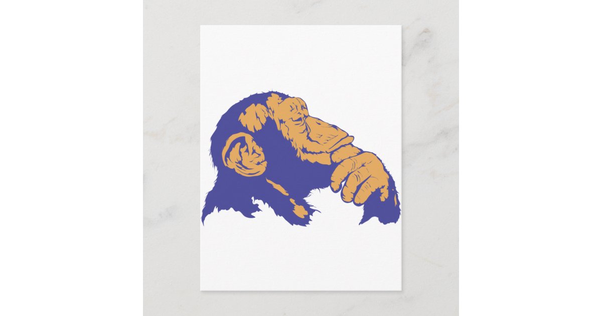 Chimp Thinking Postcard | Zazzle