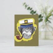 Chimpanzee Smoking Pipe Postcard | Zazzle