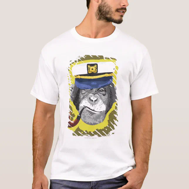 Chimpanzee Smoking Pipe T-Shirt | Zazzle
