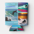Chimpanzees Surfing Photo Collage, Can Cooler | Zazzle