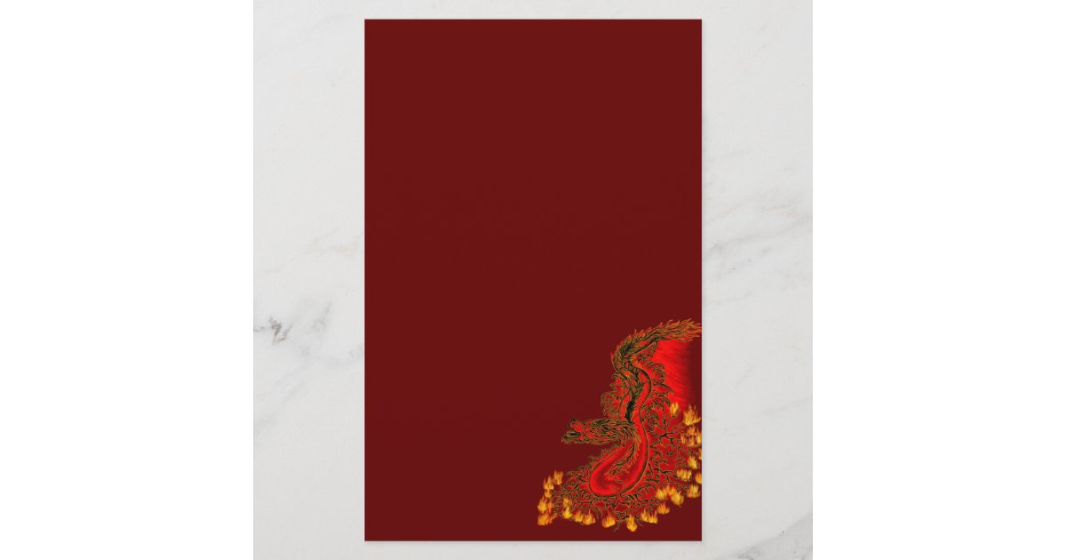 China Dragon red and gold design Stationery | Zazzle