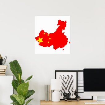 China Flag Map full size Poster | Zazzle