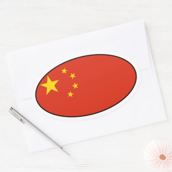 China Flag Oval Sticker | Zazzle