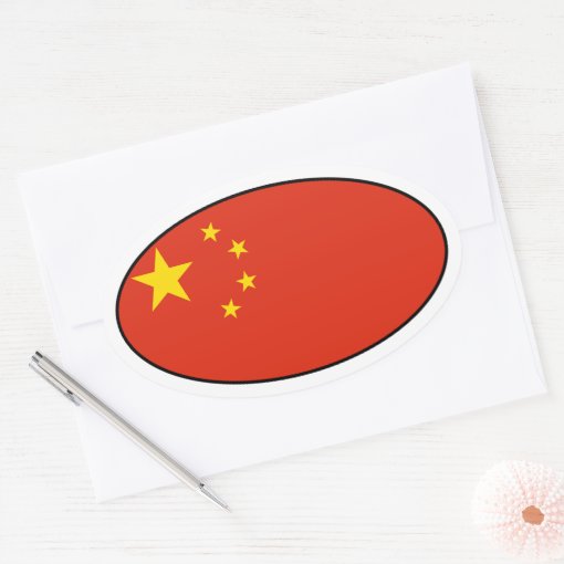 China Flag Oval Sticker | Zazzle