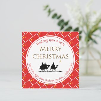 CHINA FLAG Three Wise Men CHINESE Christmas Holiday Card | Zazzle