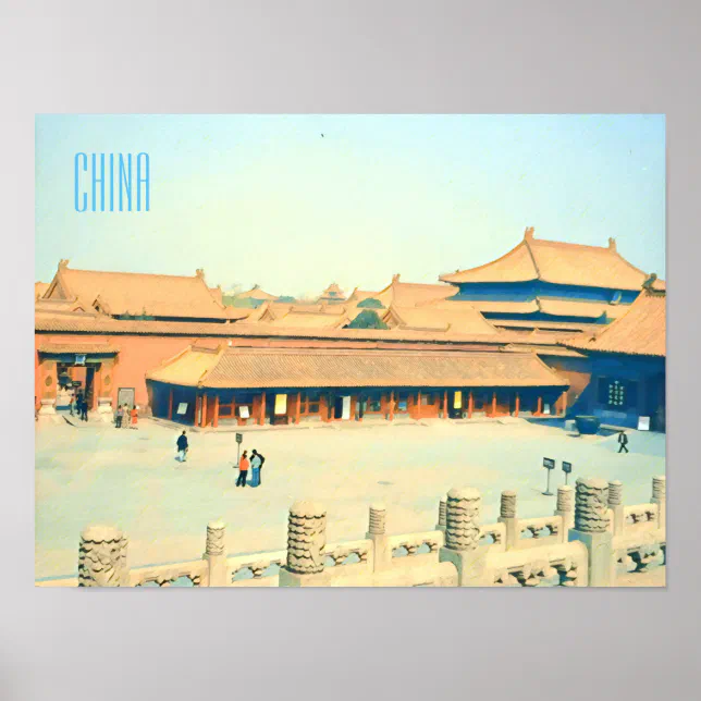 China Forbidden City vintage travel Poster | Zazzle