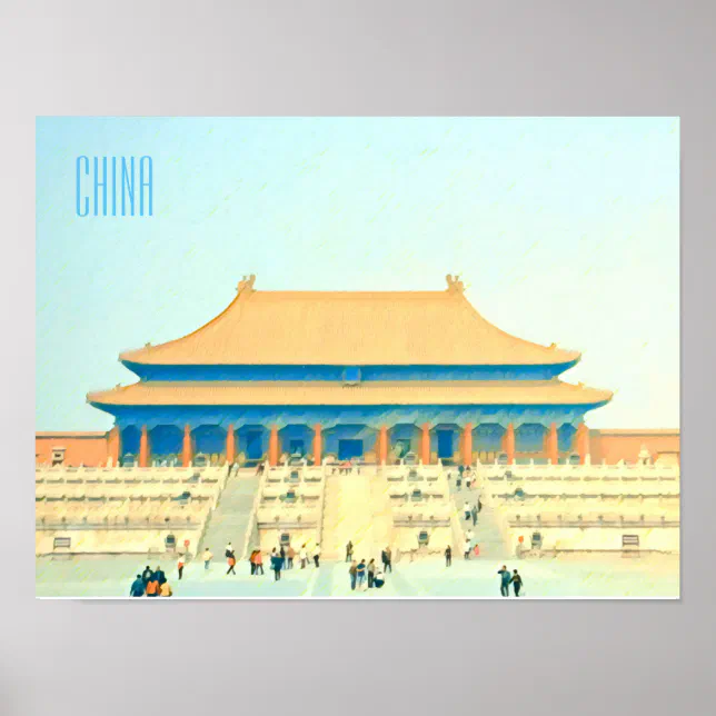 China Forbidden City vintage travel Poster | Zazzle