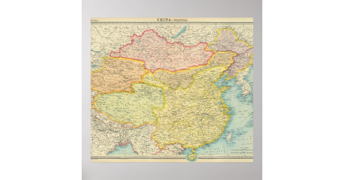 China political map poster | Zazzle