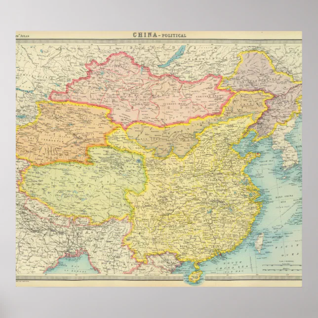 China political map poster | Zazzle