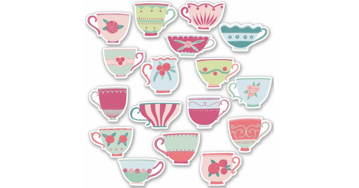 China Teacups Sticker | Zazzle