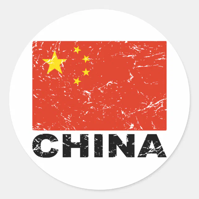 China Vintage Flag Classic Round Sticker | Zazzle
