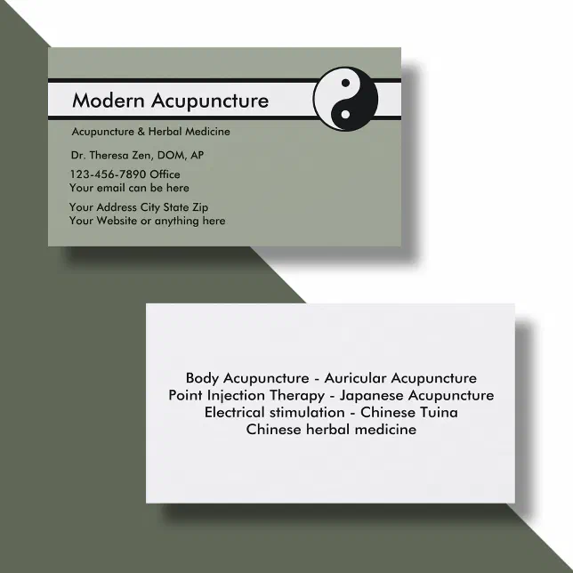 Chinese Acupuncture Business Card | Zazzle