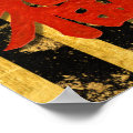 Chinese Asian Red Gold Black Symbol Poster | Zazzle