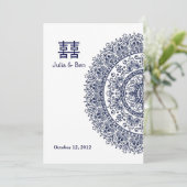 Chinese Blue White Porcelain Double Happiness Invitation | Zazzle