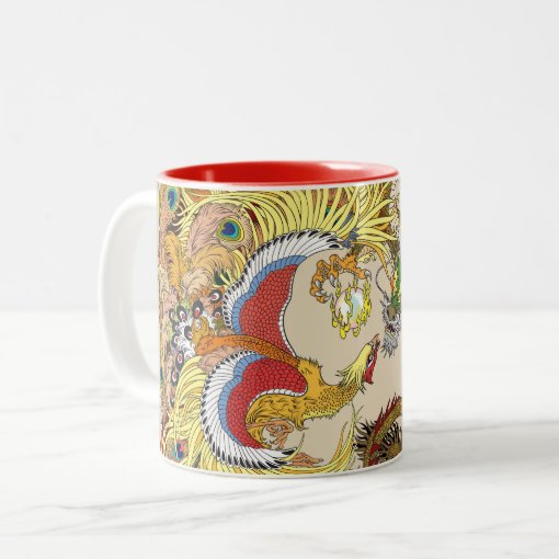 Chinese dragon and phoenix Two-Tone coffee mug | Zazzle