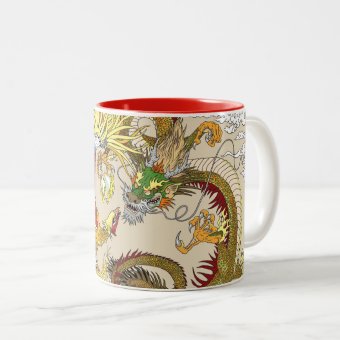 Chinese dragon and phoenix Two-Tone coffee mug | Zazzle