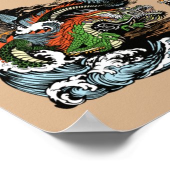 Chinese Dragon and Tiger Poster | Zazzle