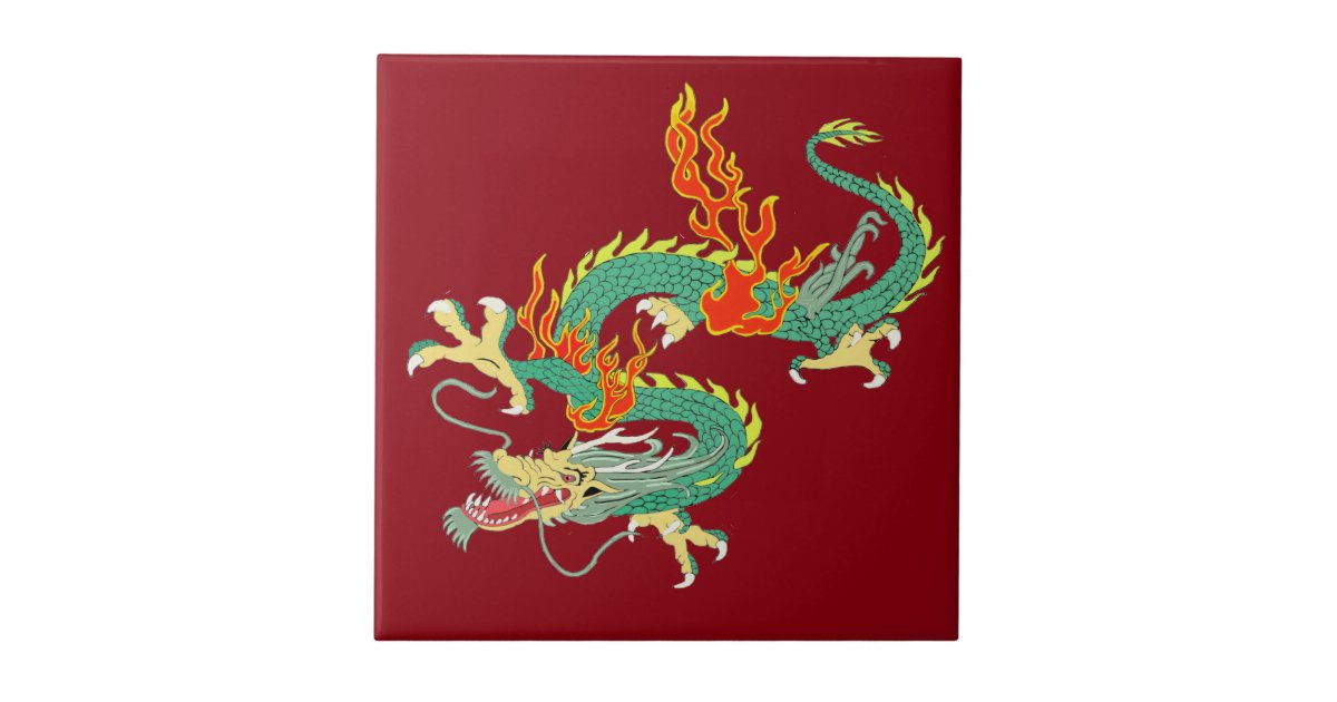 Chinese Dragon Ceramic Tile | Zazzle