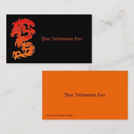 Chinese Dragon Fire Business Card | Zazzle