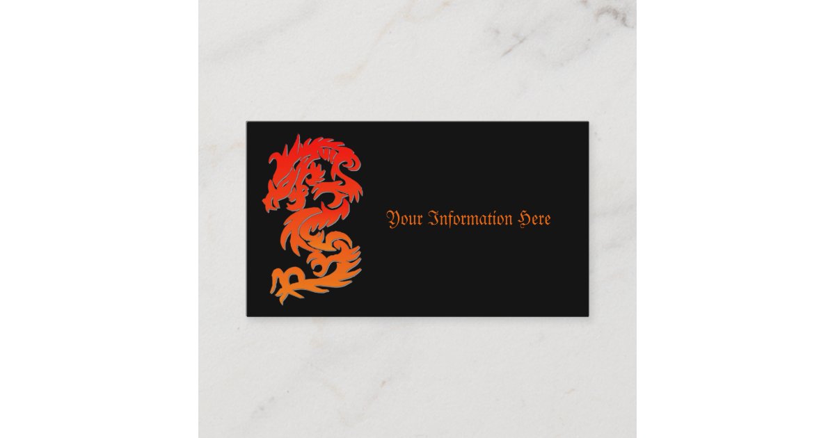 Chinese Dragon Fire Business Card | Zazzle