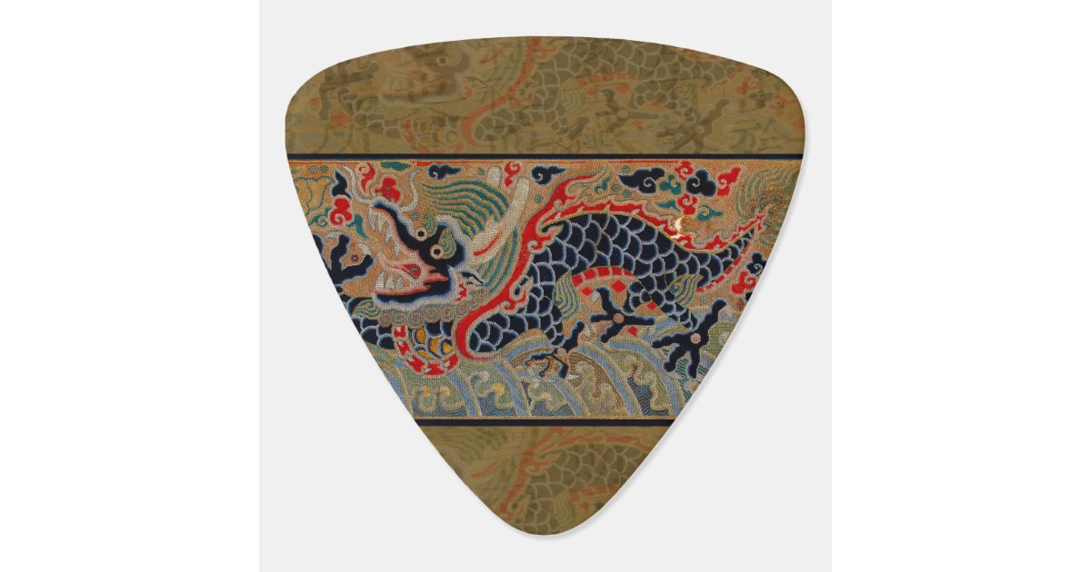Chinese Dragon Symbol Antique Asian Guitar Pick | Zazzle