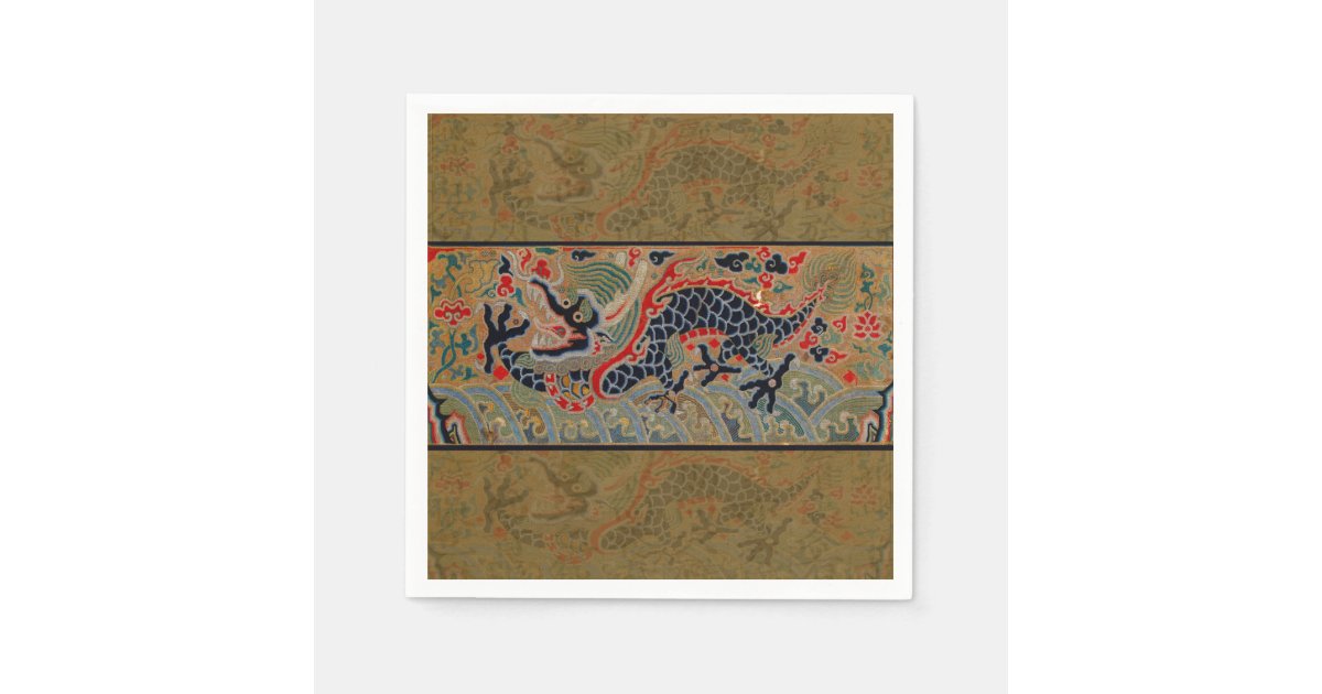 Chinese Dragon Symbol Antique Asian Napkins | Zazzle