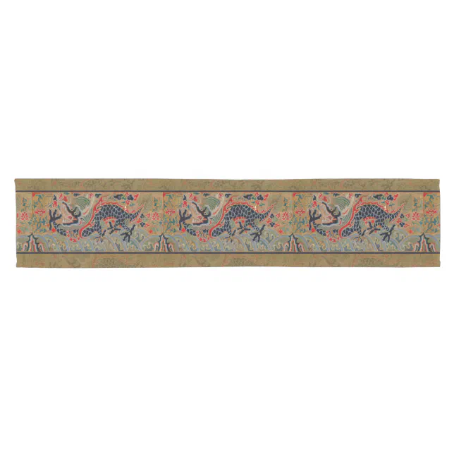 Chinese Dragon Symbol Antique Asian Short Table Runner | Zazzle