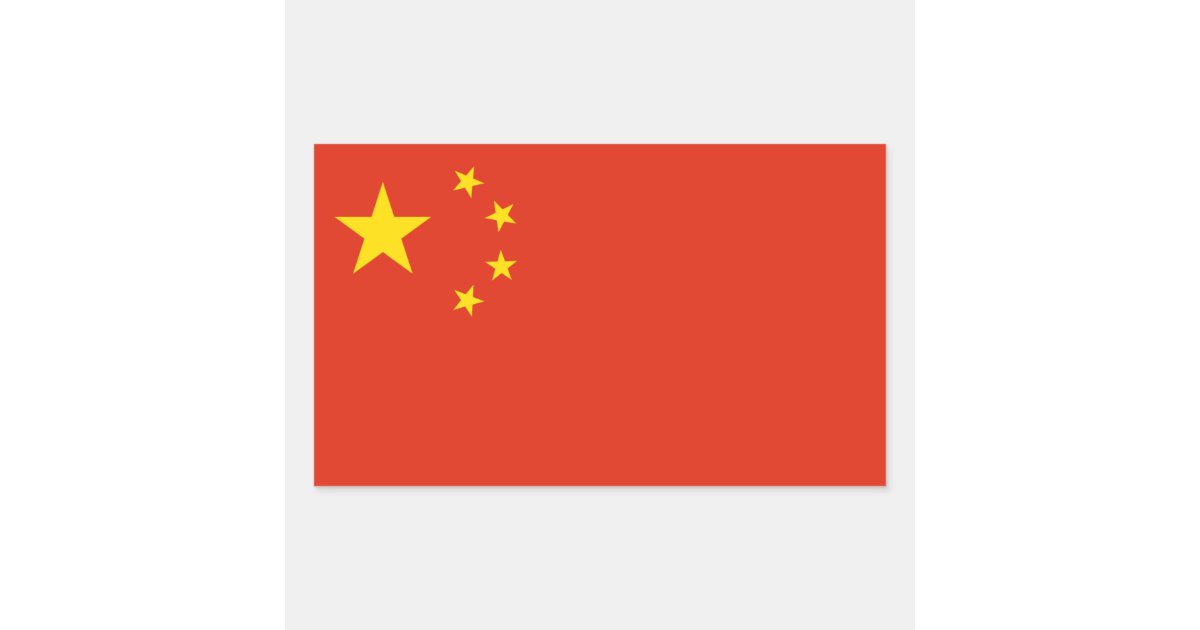 Chinese Flag, Flag of China Rectangular Sticker | Zazzle