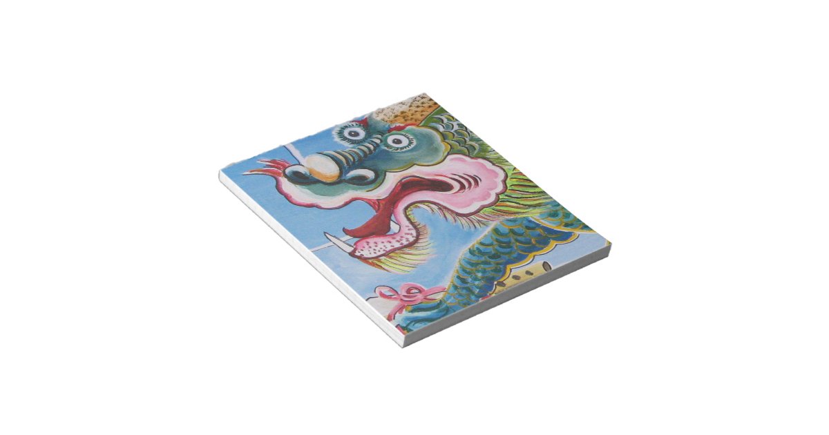 Chinese Foo Dog / Lion Guardian Mural Notepad | Zazzle