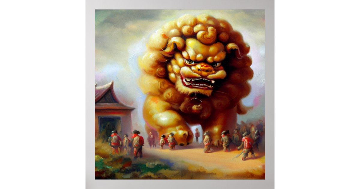 Chinese Foo Lion (33) Poster | Zazzle