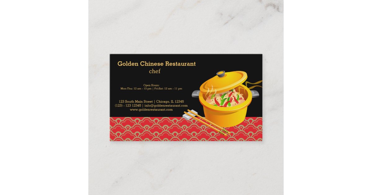 Chinese food business card | Zazzle