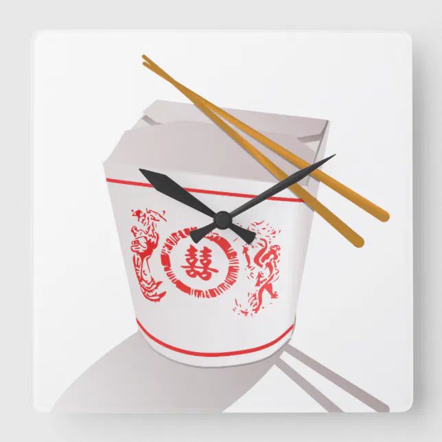Chinese food carryout Wall Clock | Zazzle