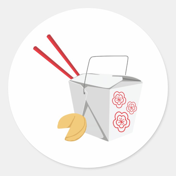 Chinese Food Container Classic Round Sticker | Zazzle