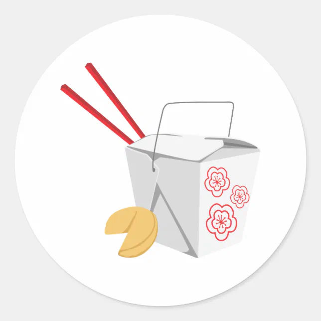 Chinese Food Container Classic Round Sticker | Zazzle